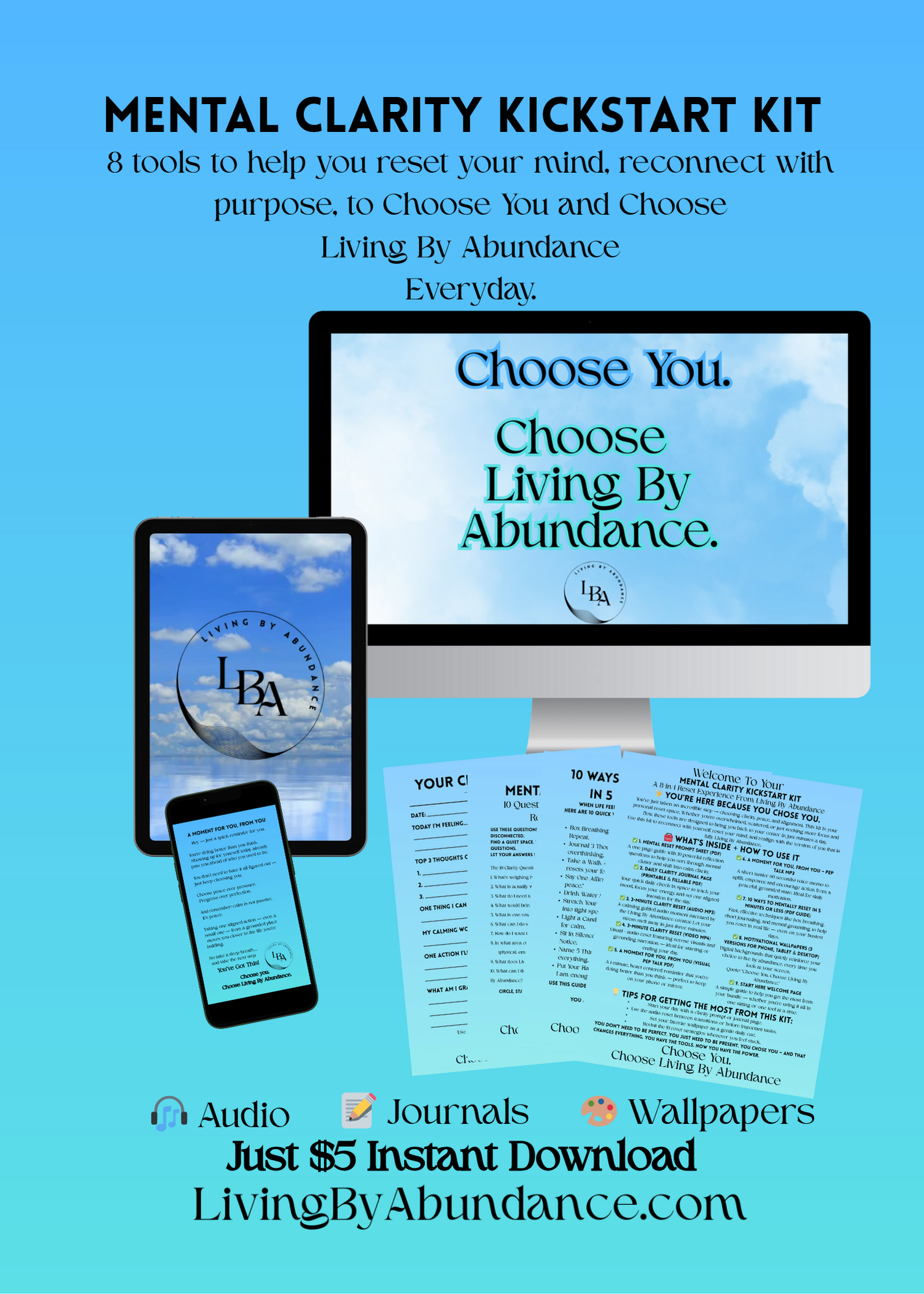 Living By Abundance™ Mental Clarity Kickstart Kit